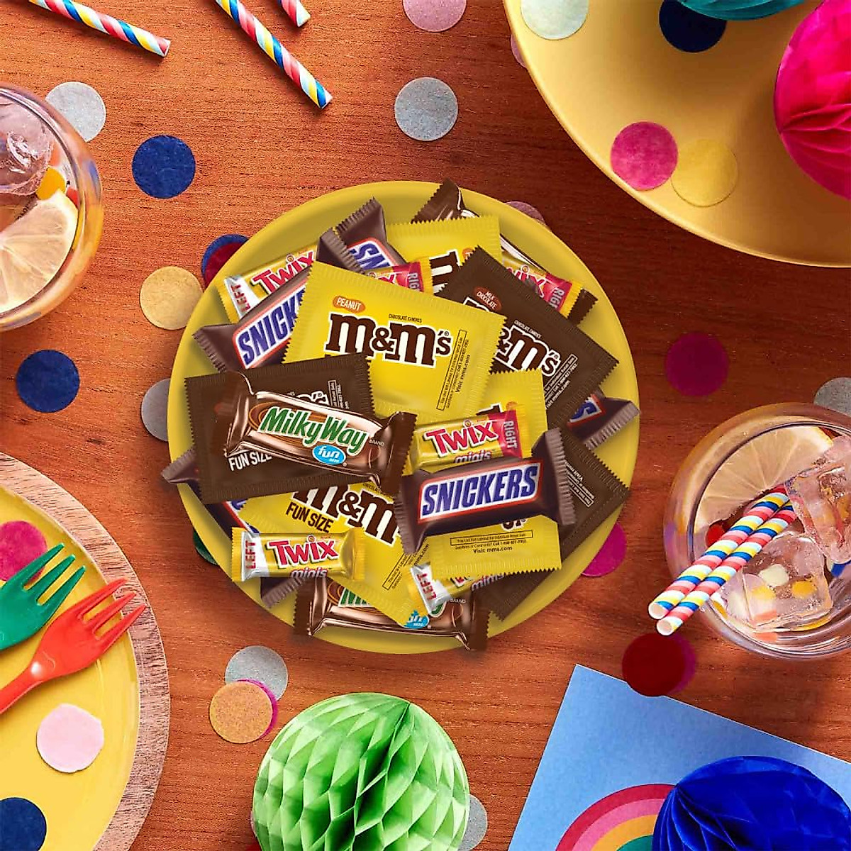 M&M'S Milk Chocolate, M&M'S Peanut, SNICKERS, TWIX & MILKY WAY Individually Wrapped Bulk Variety Pack Chocolate Candy Assortment, 45.45 oz, 90 Pieces Bag