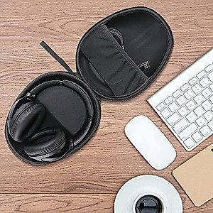ProCase Headphone Case for Sony Beats Philips Bose JBL Maxell Panasonic, Audio Technica and More, Travel Carrying Bag with 2 Earpad Covers for Over Ear Headphones –Black