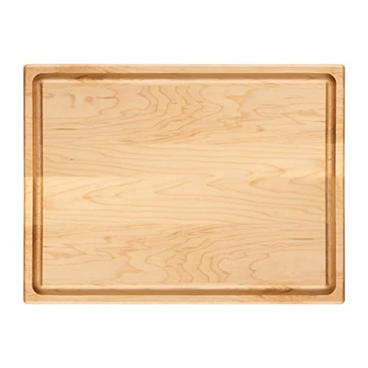 MAISON RODIN Large Wood Cutting Board 16"x12"x3/4", Canadian Maple Wood, Carving & Chopping Wooden Board with Juice Groove, Made in Canada, Charcuterie boards, Kitchen Essentials