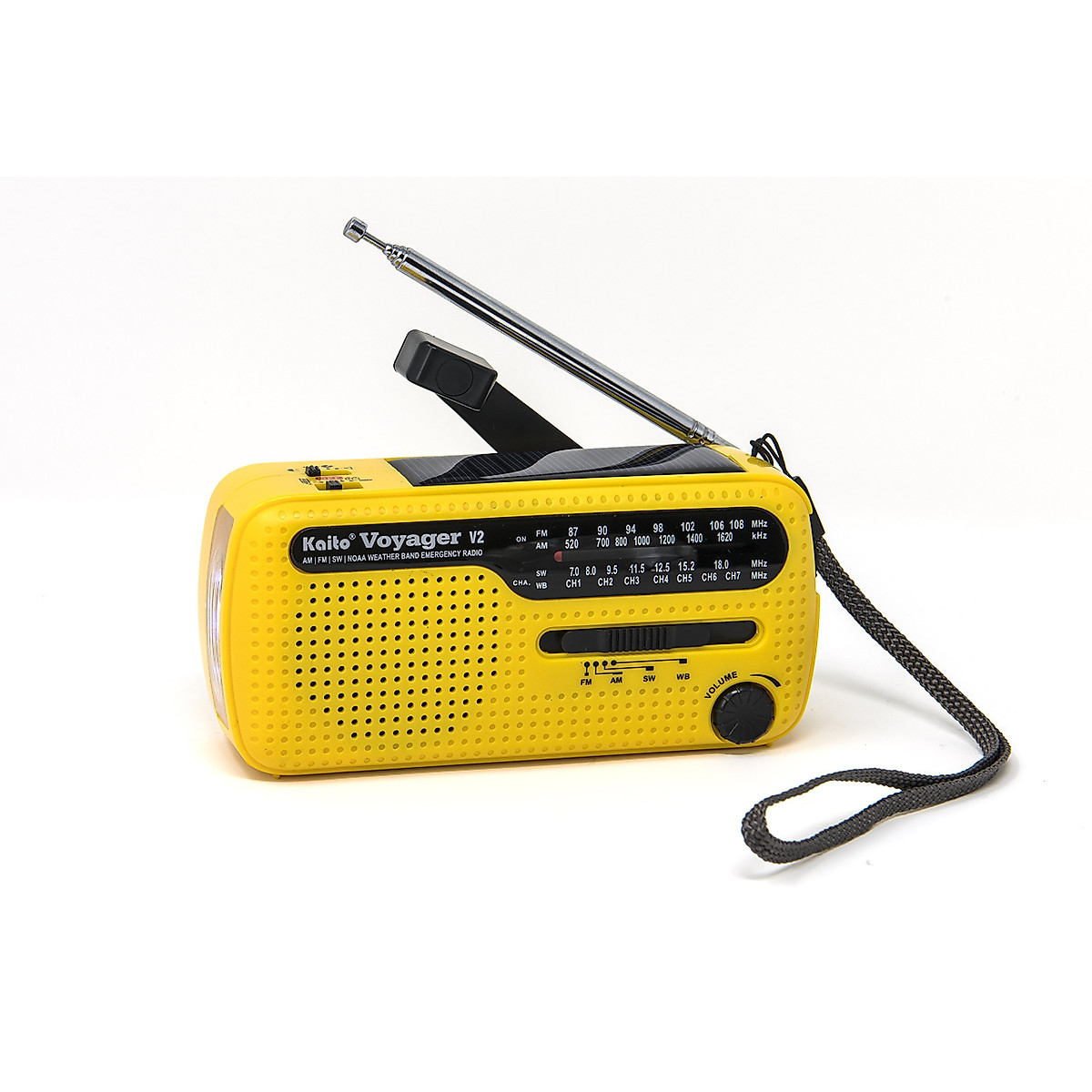 Kaito Best NOAA and SW Portable Solar/Hand Crank AM/FM, Shortwave & NOAA Weather Emergency Radio with USB Cell Phone Charger & LED Flashlight (Yellow)