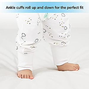 TILLYOU Toddler Sleeping Bag - 100% Cotton Toddler Wearable Blanket Sleep Sack Sleeveless Sleeping Bag TOG 0.5,Small Cloud,3T