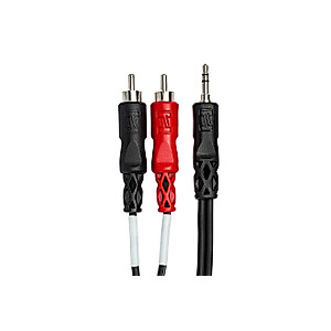 Hosa CMR-215 3.5 mm TRS to Dual RCA Stereo Breakout Cable, 15 Feet