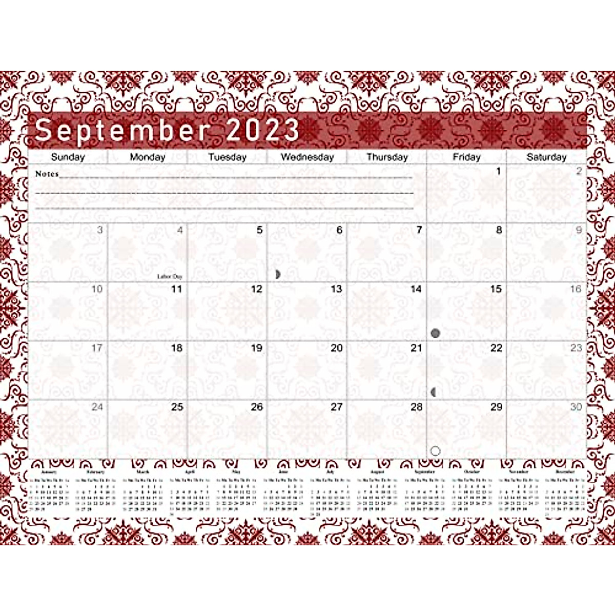 2023-2024 Calendar 16 Months Student Calendar/Planner for 3-Ring Binder, Desk, or Wall -v014