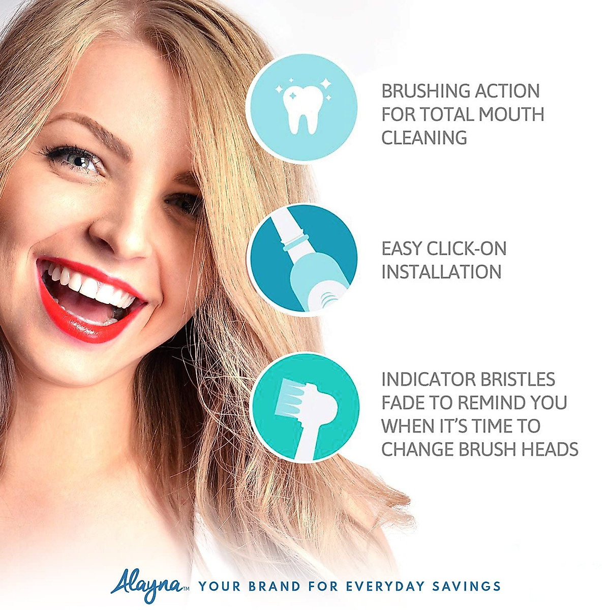 Replacement Brush Heads Compatible With Oral b- Sensitive Gum Care Electric Toothbrush Heads - Pk of 4 Generic Brushes Refill for Oralb Braun- Fits Oral-b 7000, Pro 1000 500 & More!