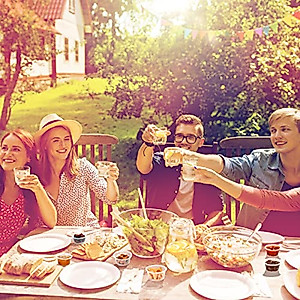 BHYTAKI Jello Short Cups, 200 Sets - 2 oz Disposable Plastic Portion Cups with Lids, Souffle Cups, Clear Plastic Containers With Lids, Condiment Cups, Sauce Cups,Disposable Souffle Cups.(2 oz)