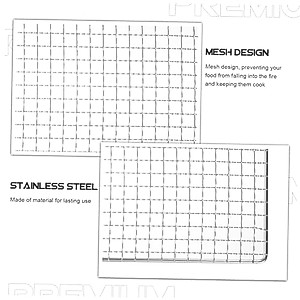 IFANLANDOR 1 Pc Stainless Steel Grill Grilling Grid Roasting Rack Charcoal Grill Grate BBQ Wire mesh Stainless Steel mesh mat Smoker mesh Grate Charcoal BBQ Barbecue Mesh Camping Smoky