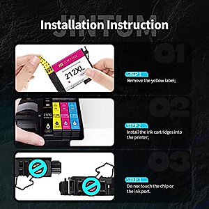 212XL Ink Cartridges Remanufactured Epson 212 Ink Cartridges for Epson 212XL T212XL for use with Expression Home XP-4100 XP-4105 Workforce WF-2850 WF-2830 Printer (4-Pack)