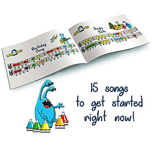 MINIARTIS Desk Bells for Kids | Educational Music Toys for Toddlers 8 Notes Colorful Hand Bells Set | Kids Musical Instrument with 15 Songbook | Great Birthday Gift for Children