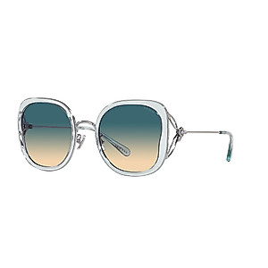 Coach HC7153B Sunglasses, Transparent Blue/Blue Yellow Gradient, 54 mm