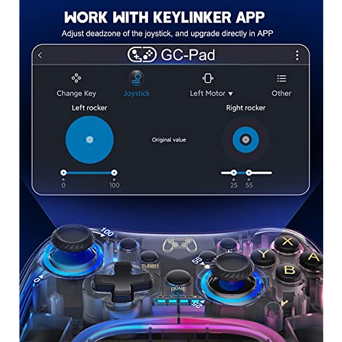 Switch Controller Compatible with Switch/Lite/OLED Controller, Switch Pro Controller With RGB Breathing LED, Switch Controllers Remote Supports Multi-Platform&App with Turbo, Wake-up Function