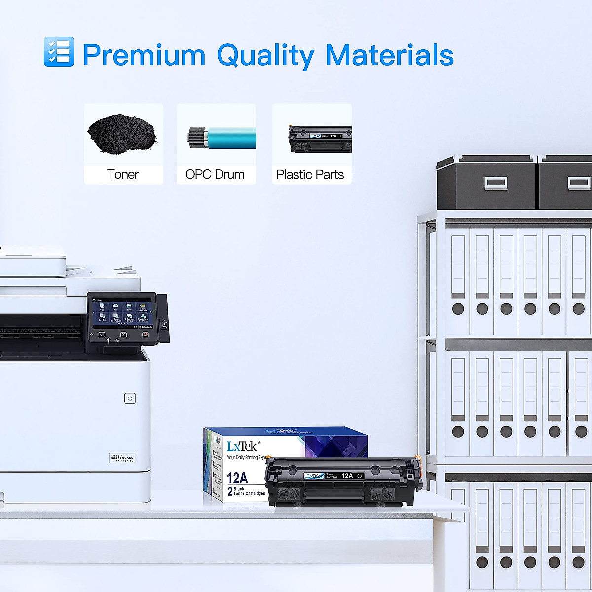 LxTek Compatible Toner Cartridge Replacement for HP 12A Q2612A Compatible with Laserjet 1012 1022 1020 1018 1022N 1010 3015 3050 3030 3052 3055 M1319F Printers (2 Black, High Yield)