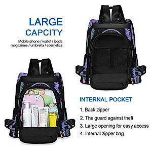 ALAZA Boho Feather Dot Ethnic Indian Lutos Backpack Purse for Women Anti Theft Fashion Back Pack Shoulder Bag