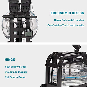 Vilobos Water Rowing Machine Sturdy Steel Frame Rower with Water Resistance Adjustable LCD Monitor for Calories Burned Sports Exercise Equipment in Home Gym