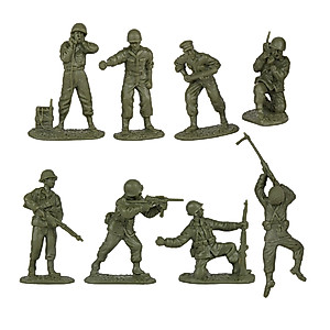 BMC CTS WW2 US Infantry Plastic Army Men - 33pc OD Green 1:32 Soldier Figures