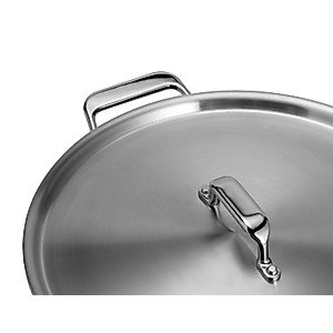 Misen 3 QT Stainless Steel Sauté Pan with Lid - Deep Frying Pan - Large 5-Ply Steel Cooking Pan
