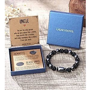 Easter Gifts for Uncle, Uncle Gifts, Uncle Bracelets for Men Fathers Day Birthday Gifts Idea Stocking Stuffers Cool Small Best Uncle Ever Gifts from Niece