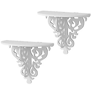 Garneck 2pcs Wall Shelf Perfume Shelf for Wall Shelves Hanging Flower Pot Rack Seasoning Shelf Hanging Shelf Book Shelf Decor Living Room Display Shelf Multifunction PVC Bookshelf