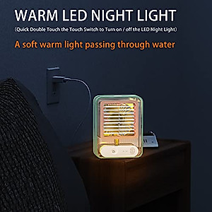 Small Desk Fan with Mist Spray,LED Night Light,Electric Battery Operated Water Misting Fan,USB Rechargeable Portable Quiet Mini Desktop Table Cooling Fan for Office,Camping,Indoor,Outdoor (Green)