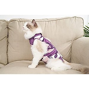 TORJOY New Professional Cat Recovery Suit After Surgery as E-Collar Alternative, Kitten Recovery Suit for Spay to Cover Abdominal Wounds, Camouflage Cat Apparel Anti-Licking Cat Onesie