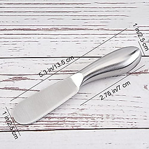 VANRA Spreader Knife Set 4-Piece Butter Knife Stainless Steel Cheese Knife Set Small Bread Cream Knives 5.3-inch