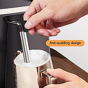 SOWTECH Espresso Coffee Machine Cappuccino Latte Maker 3.5 Bar 1-4 Cup with Steam Milk Frother Black