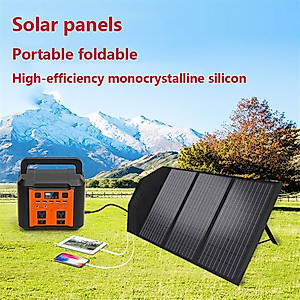 60W Solar Panel, Foldable Solar Panel, High-Efficiency Monocrystalline Silicon, Portable Outdoor Energy Storage Power Station for Battery Charging, Boat, RV, Travel