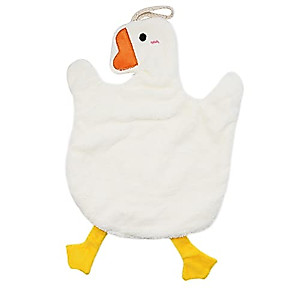 Cute Cartoon Animal Hand Towels, Funny Duck Hanging Hand Towel Soft Absorbent Microfiber Towels for Bathroom Kitchen Decoration (White)