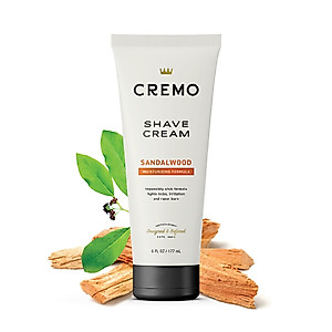 Cremo Shaving Cream, Barber Grade Sandalwood Shave Cream, Astonishingly Superior Ultra-Slick Shaving Cream for Men, Fights Nicks, Cuts and Razor Burn, 6 Fl Oz
