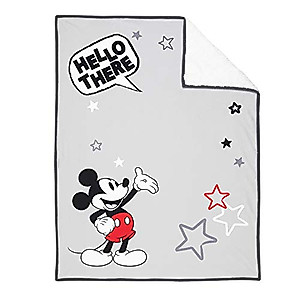 Lambs & Ivy Disney Baby Mickey Mouse Picture Perfect Baby Blanket - Gray