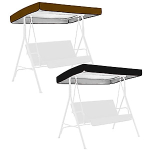 TOPofly Outdoor Swing Canopy Replacement, Swing Canopy Replacement, 75x47 Waterproof Swing Cover Replacement, Sunproof Outdoor Swing Cover for Garden Swing Chair Patio Hammock, Coffee