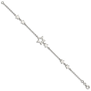 Solid Sterling Silver Star Bracelet