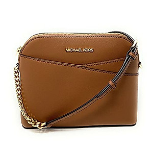 Michael Kors Jet Set Medium Crossbody Leather Handbag (LUGGAGE)