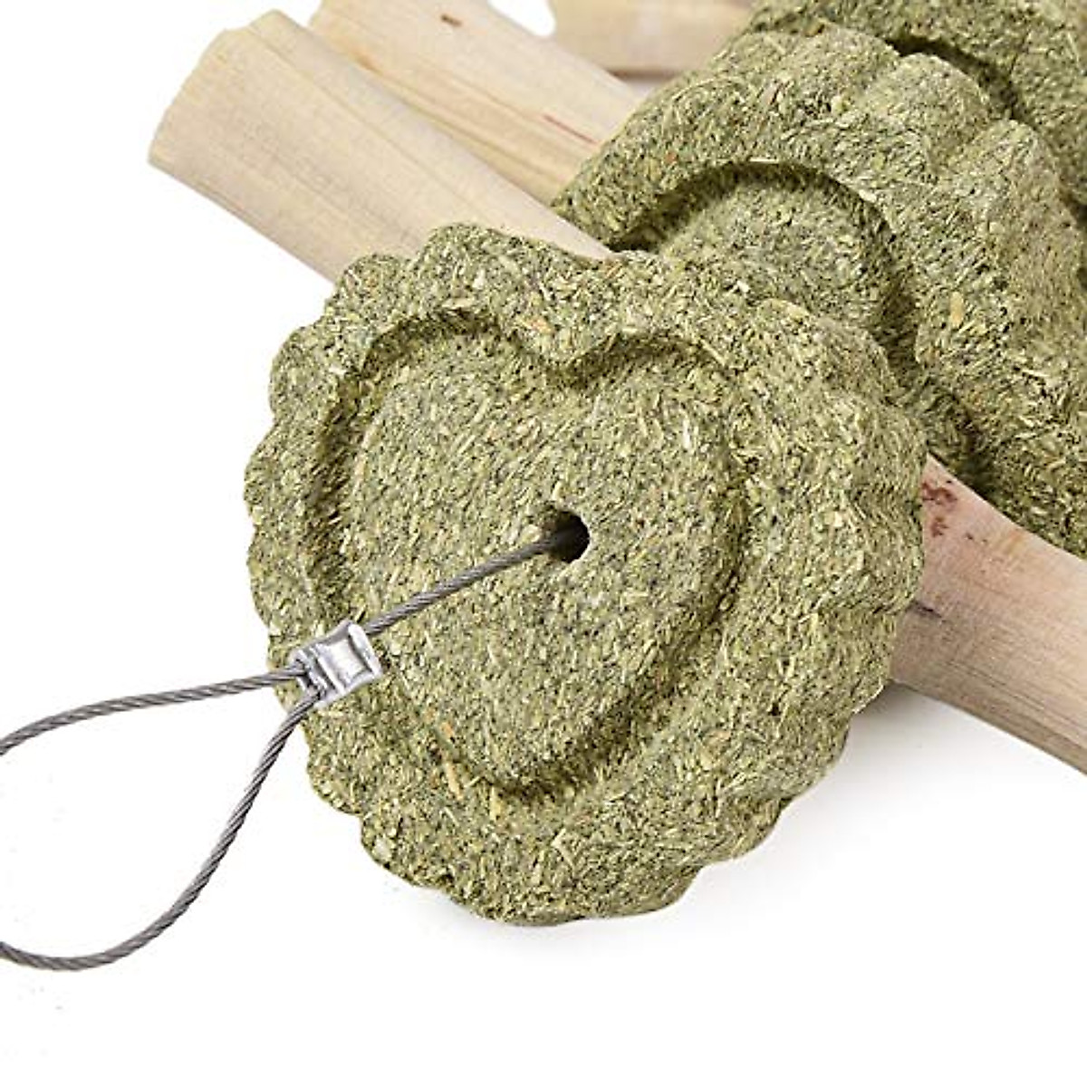 Natural Rabbit Hamster Chewing Toys Alfalfa Balls Sweet Bamboo Toys ,Hanging Treat Teeth Care Molar Toys for Small Pets Toys for Chinchilla Guinea Pigs(4 Pack)
