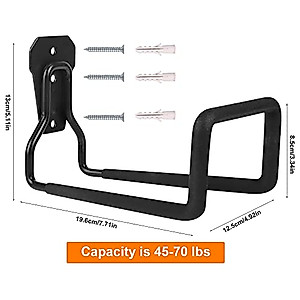 Metal Garden Hose Holder - Heavy Duty Hose Hanger Wall Mounted Water Hose Holder for Outside Yard, Durable Hose Hooks Ideal for Water Hose, Extension Cords (1pc Black)