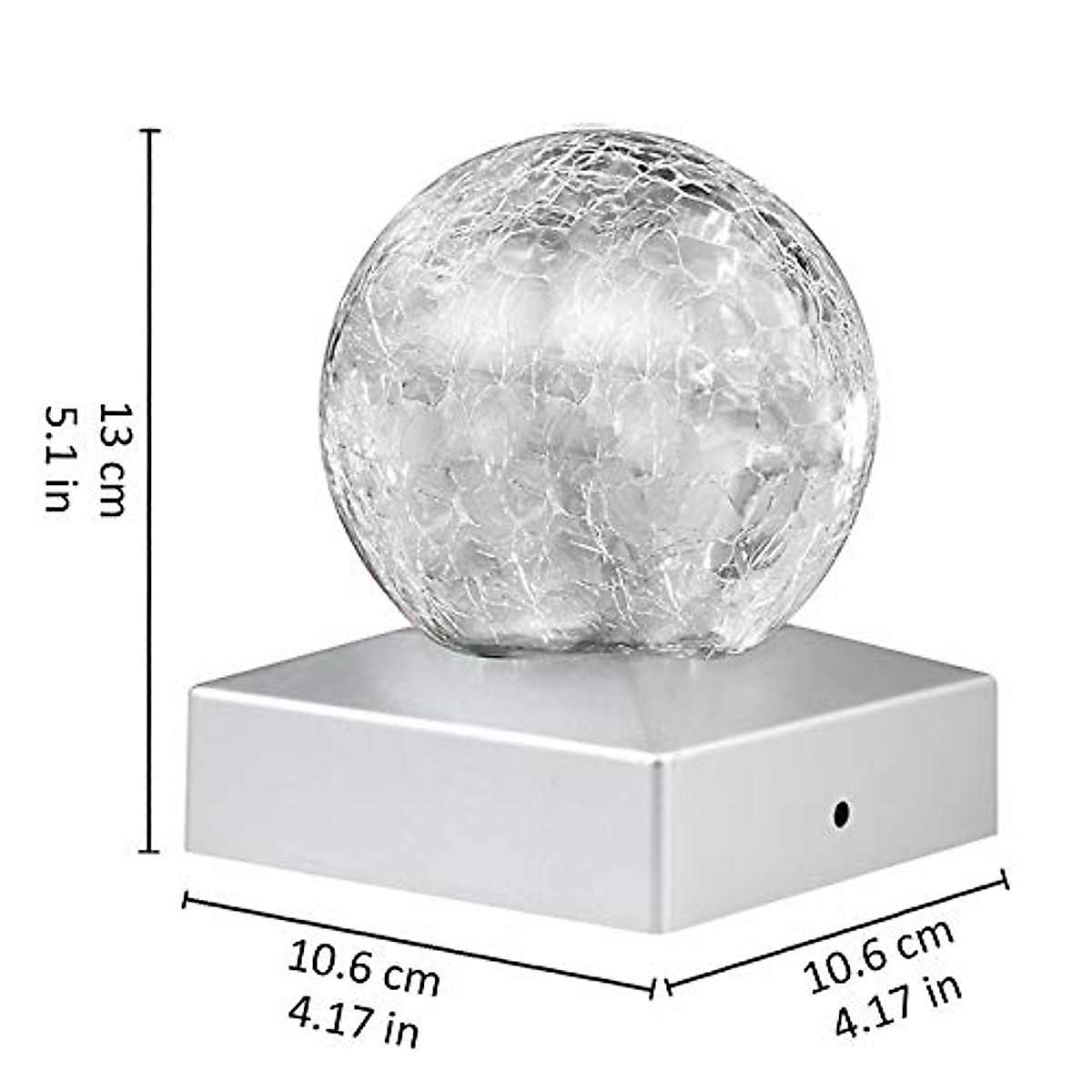 Solar Post Lights - Outdoor Post Cap Light for Fence Deck or Patio Garden Decoration- Solar Powered Gazing Ball Caps, LED Lighting, Lamp Fits 4x4 - White 4 Pack