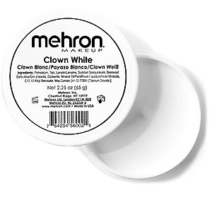 Mehron Makeup Clown White Professional Face Paint Cream Makeup | White Face Paint Makeup | Halloween Clown Makeup 2.25 oz (65g)
