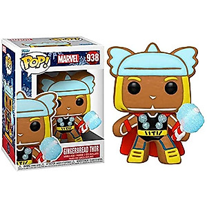 Funko POP Marvel: Holiday - Gingerbread Thor Pop! Vinyl Figure (Bundled with Compatible Pop Box Protector Case), Multicolored, 3.75 inches
