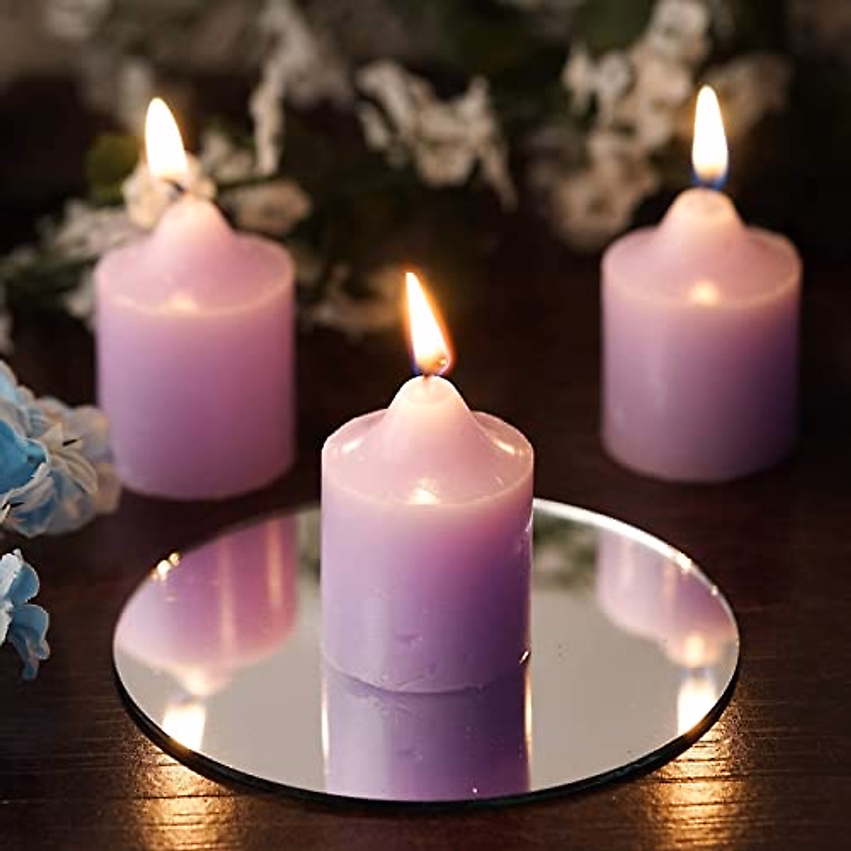 TABLECLOTHSFACTORY Lavender Votive Candle Candles-12/pk