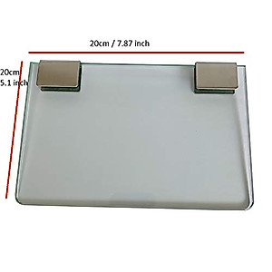 JMBL Wall Mounted Tempered Glass Floating Decorative Display Shelf Home Office Decor 7.87 in.L x 5D Bathroom Storage Shelf (7.87 inch)