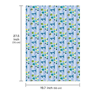 WRAPAHOLIC 1st Birthday Wrapping Paper Sheet - 6 Sheets Blue Happy Birthday with Gift Box Design Folded Flat for Birthday, Party, Baby Showers - 19.7 Inch X 27.5 Inch Per Sheet