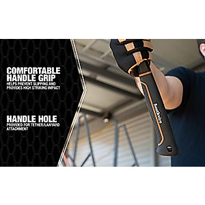 Southwire Bmeh-20 20 OZ. Heavy Duty Electrician's Hammer, 20 oz. Head with Smooth Face, Heavy Duty Drop Forged Steel Tether Hole For Safety, Lightweight Fiberglass Handle, 1.75 Lbs 65116840