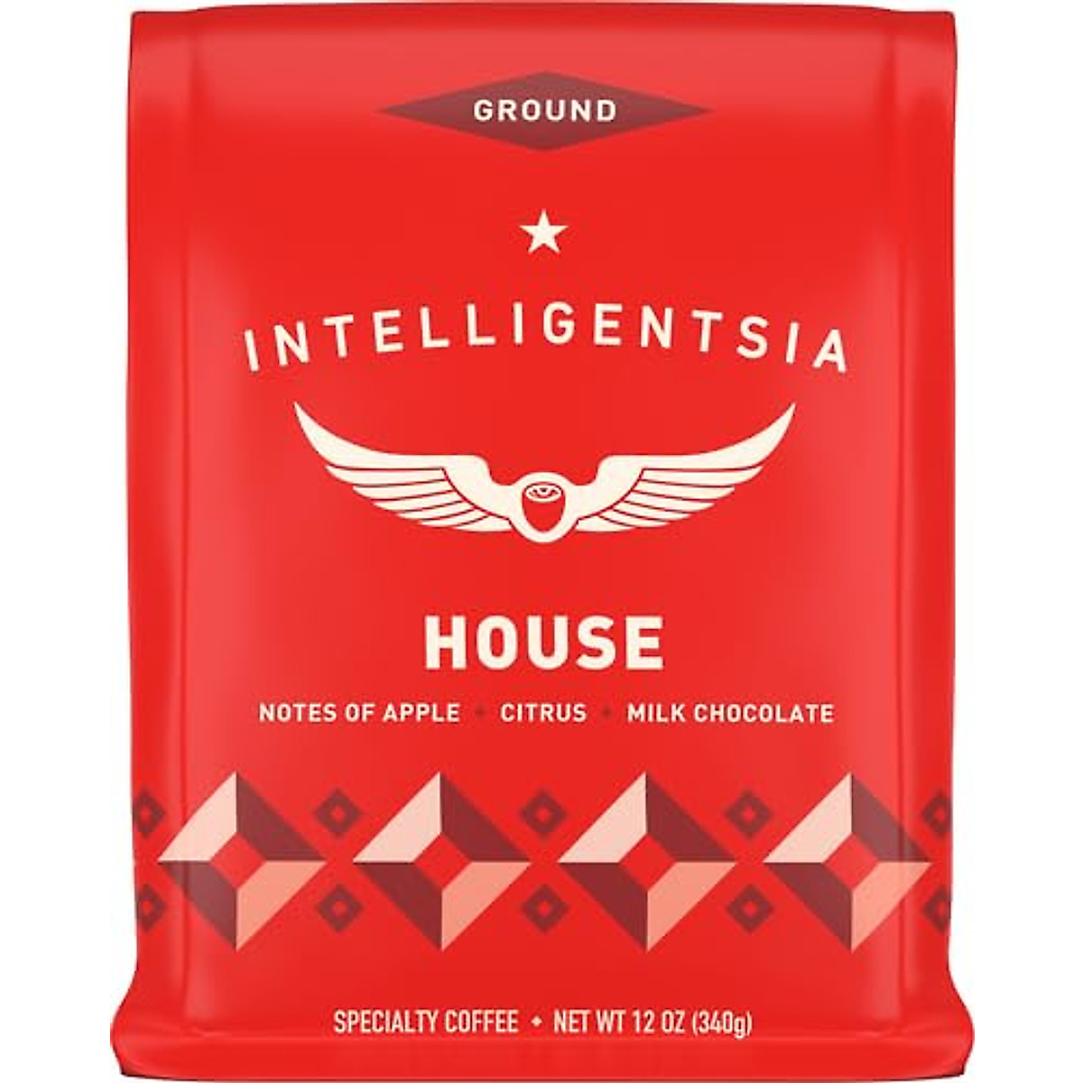 Intelligentsia Coffee, Light Roast Ground Coffee - House 12 Ounce Bag with Flavor Notes of Milk Chocolate, Citrus, and Apple