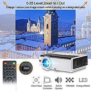 Video Projectors 1080p 4200 Lumens, HD Projector LCD LED 200" Widescreen Multimedia WXGA Home Theater Projector Work with Laptop TV Stick Xbox Bluray Player DVD Wii PS3 PS4 Outdoor Movie Proyector