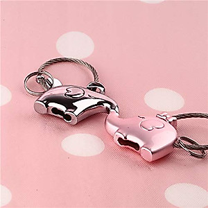 MILESI Original Fantastic Kissing Elephant Couples Keychains Birthday Valentines Gifts Cute Charm Set Couple Gift(black-gold)