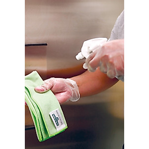 Unger MF400 SmartColor MicroWipe Heavy Duty Microfiber Cloth, 16" Length x 15" Width, Green (Case of 10)