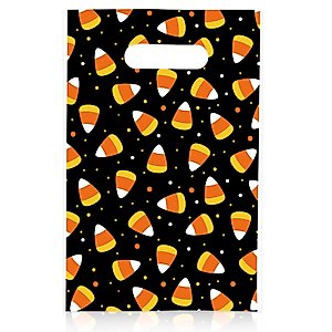 Whaline 72Pcs Halloween Trick or Treat Bags Halloween Party Favor Candy Bags Corn Treat Bags Plastic Goodie Candy Bags Gift Wrap Bags for Halloween Trick-or-Treating Event Party Supplies