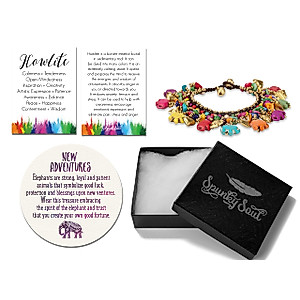 SPUNKYsoul Boho Elephant New Adventures Howlite Beaded Bracelet Multi Piece Set for Women (Multi-Colored)