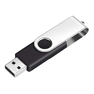 1GB USB Flash Drive 1PCS EASTBULL USB 2.0 Thumb Drive Swivel USB Stick Bulk Gig Stick Memory Stick Metal Thumb Drives (Black)