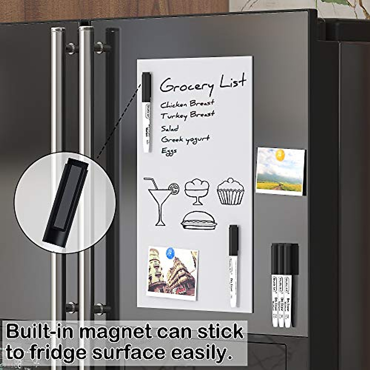 Shuttle Art Dry Erase Markers, 25 Pack Black Magnetic Whiteboard Markers with Erase, Fine Point Dry Erase Markers Perfect for Writing on Dry-Erase Whiteboards Mirrors Glasses for School Office Home