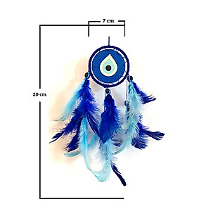 Rooh Dream Catcher ~ Evil Eye Canvas Car Hanging ~ Handmade Mandala Hangings for Positivity (Can be Used as Home Décor Accents, Wall Hangings, Garden, Car, Outdoor, Bedroom)